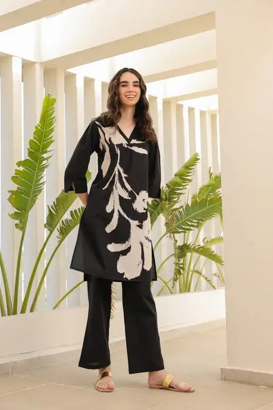 Ink Black Flora Cotton Co-ord Set